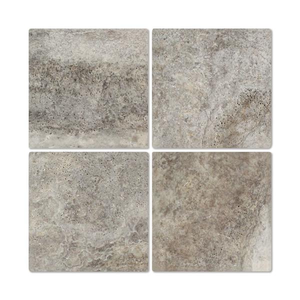 12x12 Tumbled Silver Travertine Tile – tilemosaicdirect.com