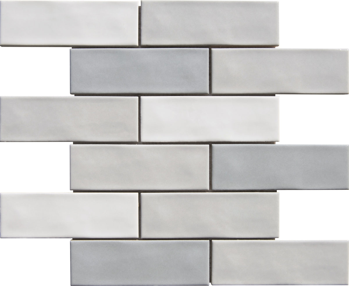 SILVER CLOUD 2X6 BRICK PORCELAIN MOSAIC TILE – tilemosaicdirect.com