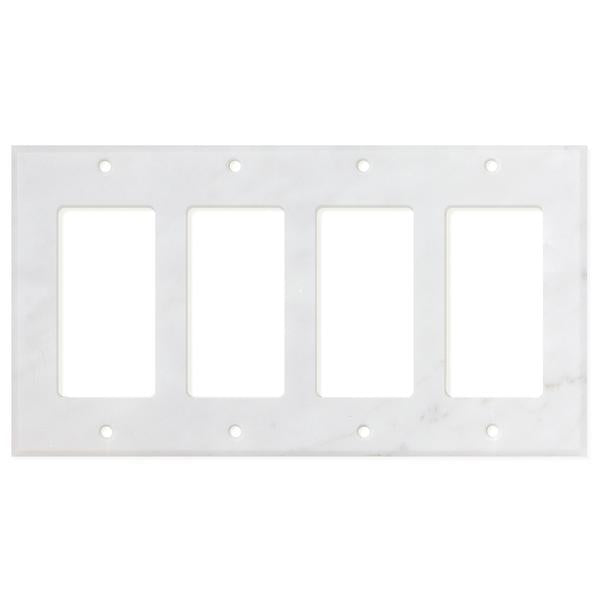 Bianco Carrara (Carrara White) Marble Switch Plate Cover Honed (4 ROCK ...