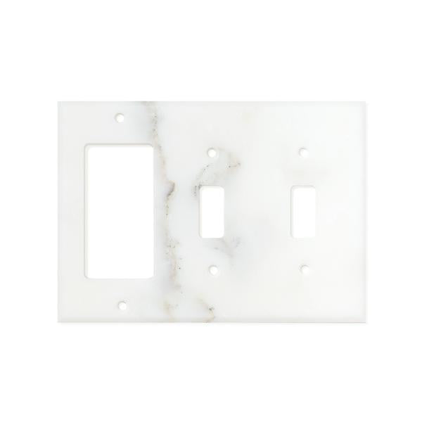 Calacatta Gold Marble Switch Plate Cover Honed (DOUBLE TOGGLE ROCKER ...