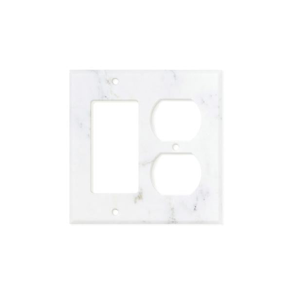Calacatta Gold Marble Switch Plate Cover Honed (ROCKER DUPLEX ...