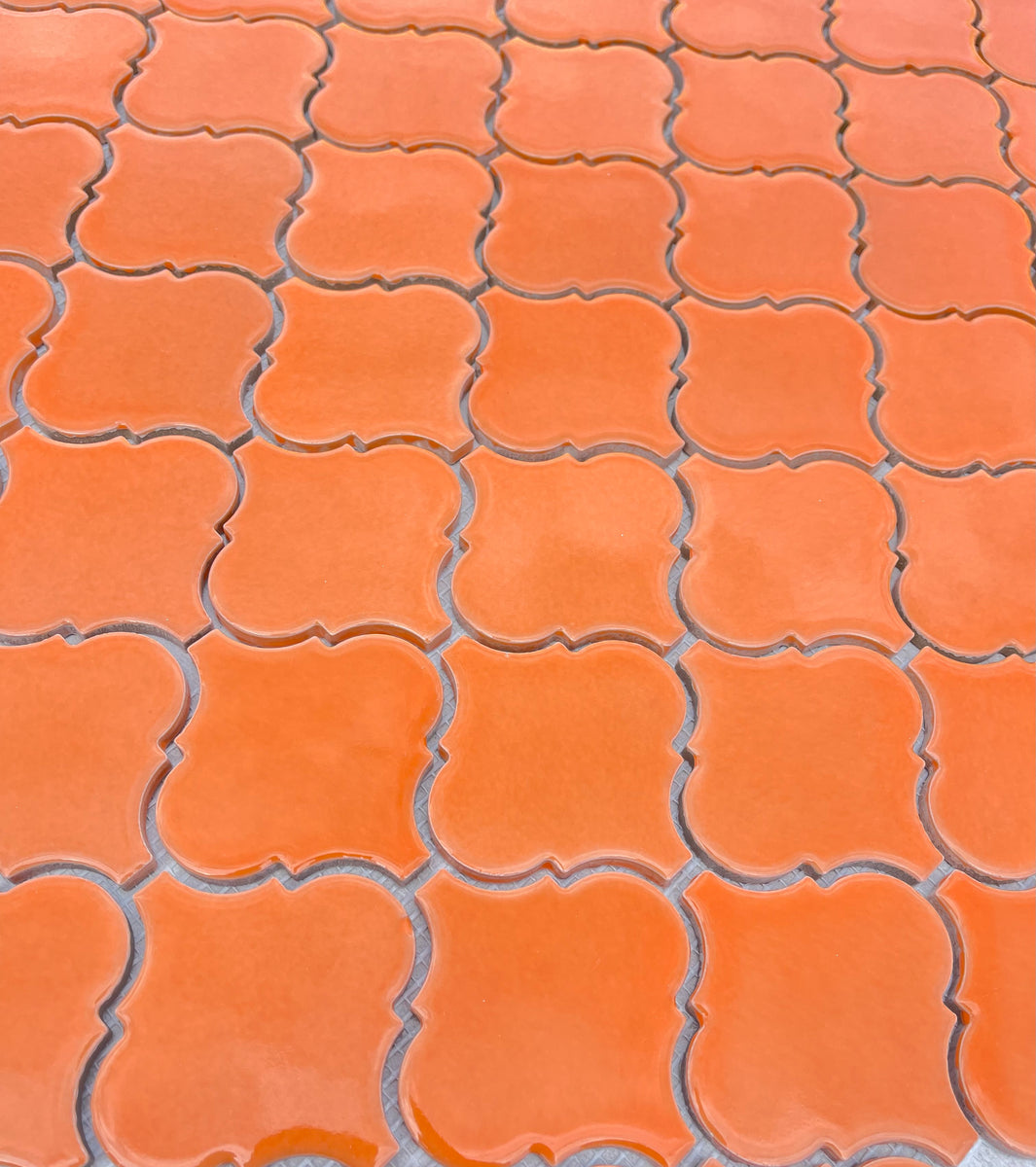 10.51x11.61 ORANGE ARABESQUE PORCELAIN TILE – tilemosaicdirect.com